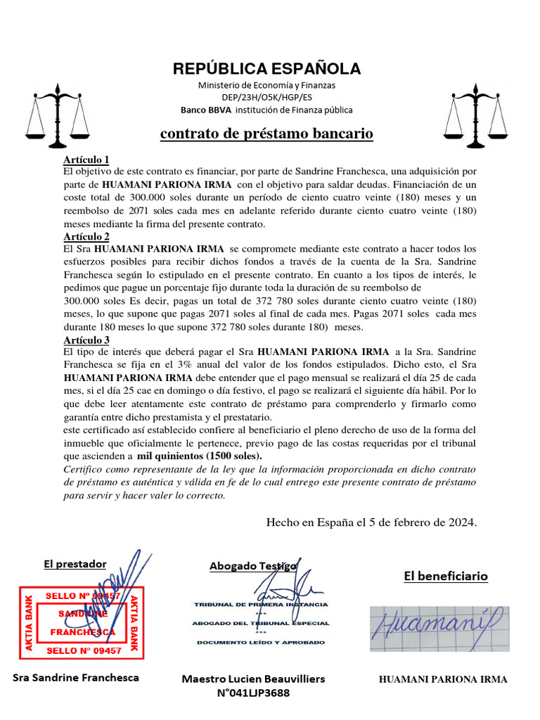 ESign 1707144063908 | Descargar gratis PDF | Interés | Crédito