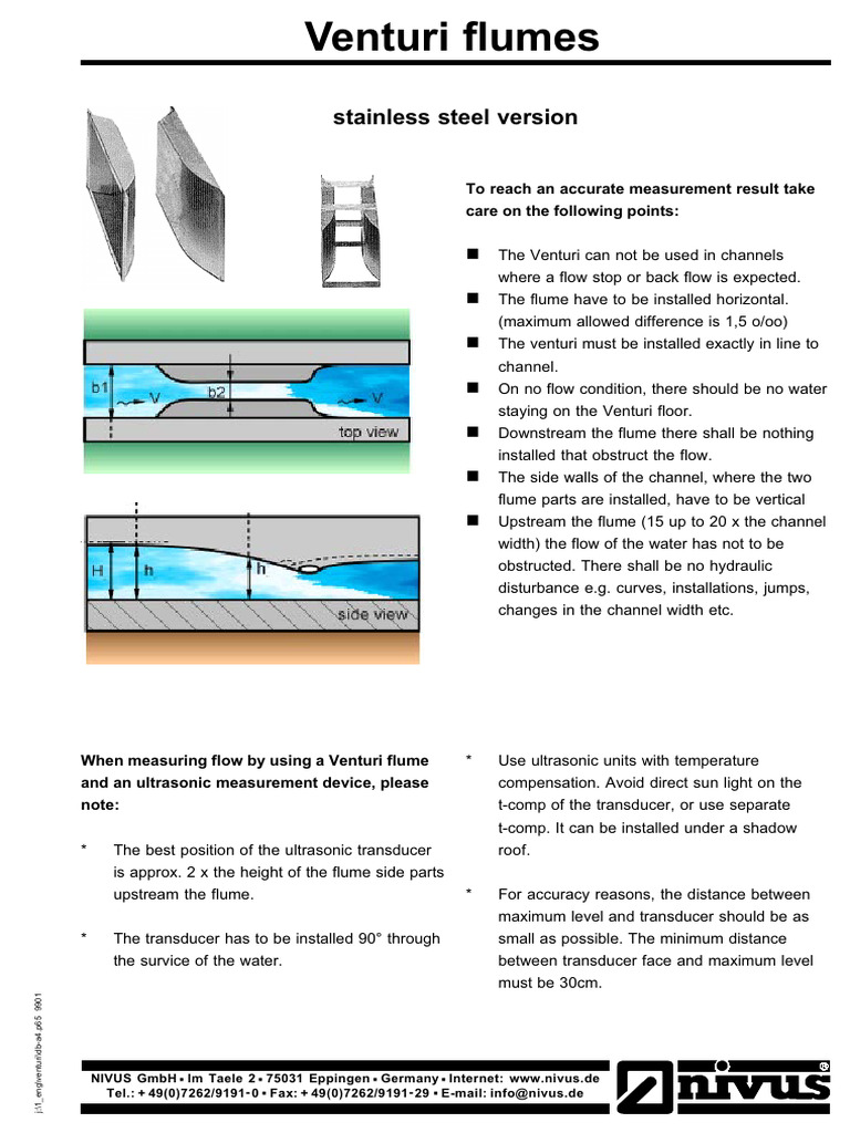 Venturi and Channel Width | PDF | Length | Physical Sciences