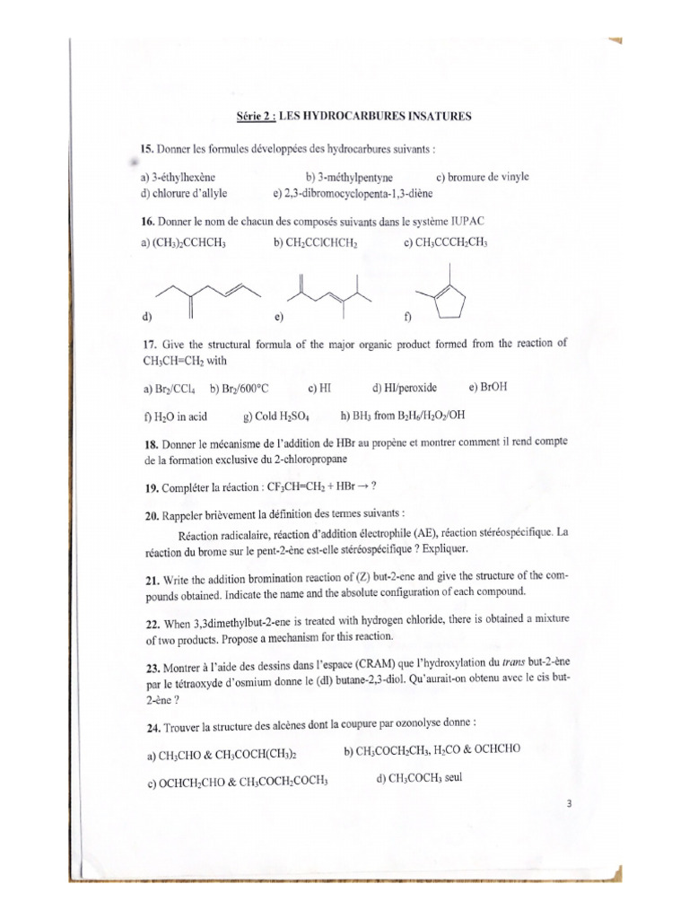 Donner Les Formules Développées Des Hydrocarbures Suivants | PDF
