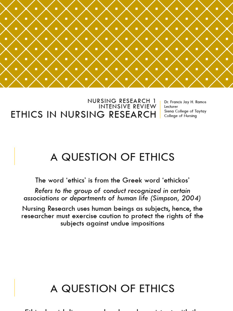4 Ethics in Nursing Research | PDF | Informed Consent | Morality