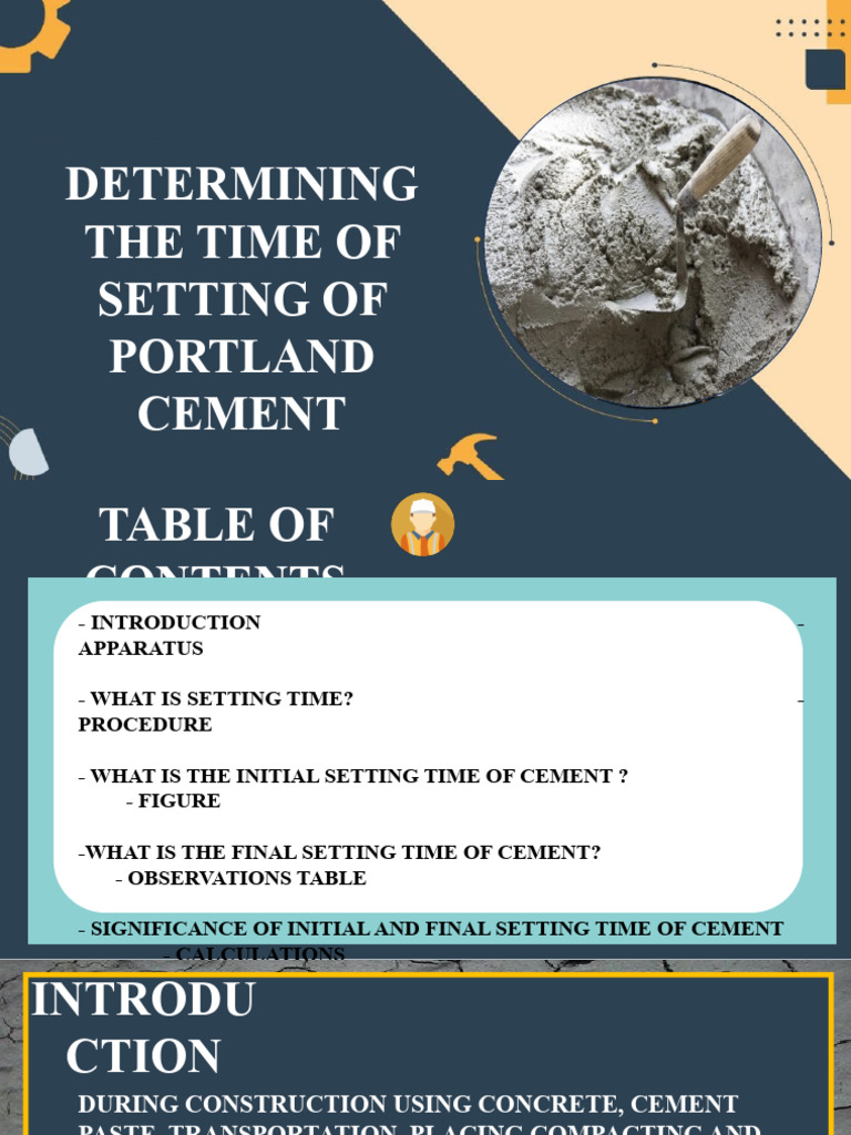 C.M.T Determining The Time of Setting of Portland Cement Group 5 | PDF ...