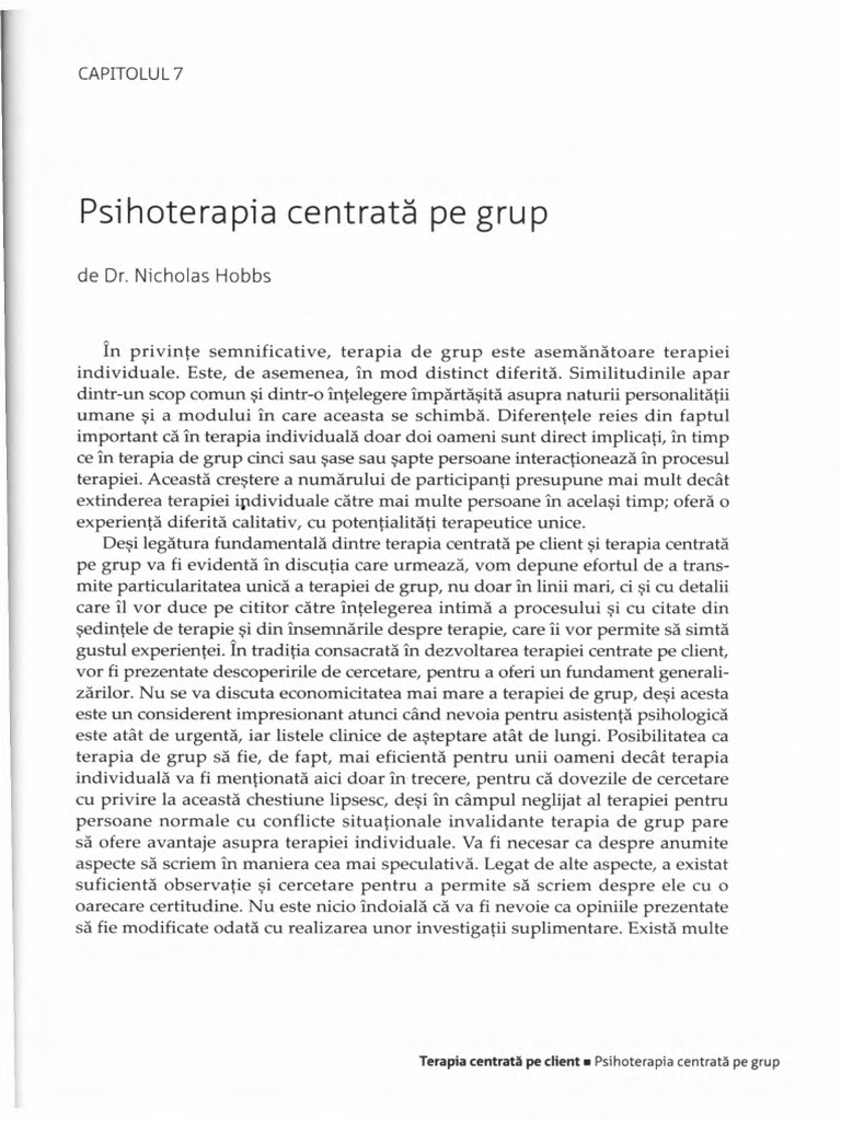 Carl Rogers - Terapia Centrata Pe Client - Capitolul 7 | PDF