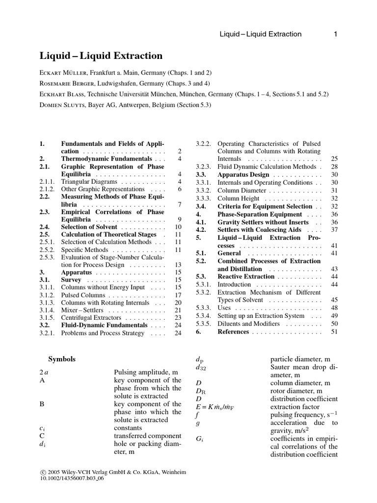 Ullmann's Encyclopedia - Liquid-Liquid Extraction | PDF | Distillation ...