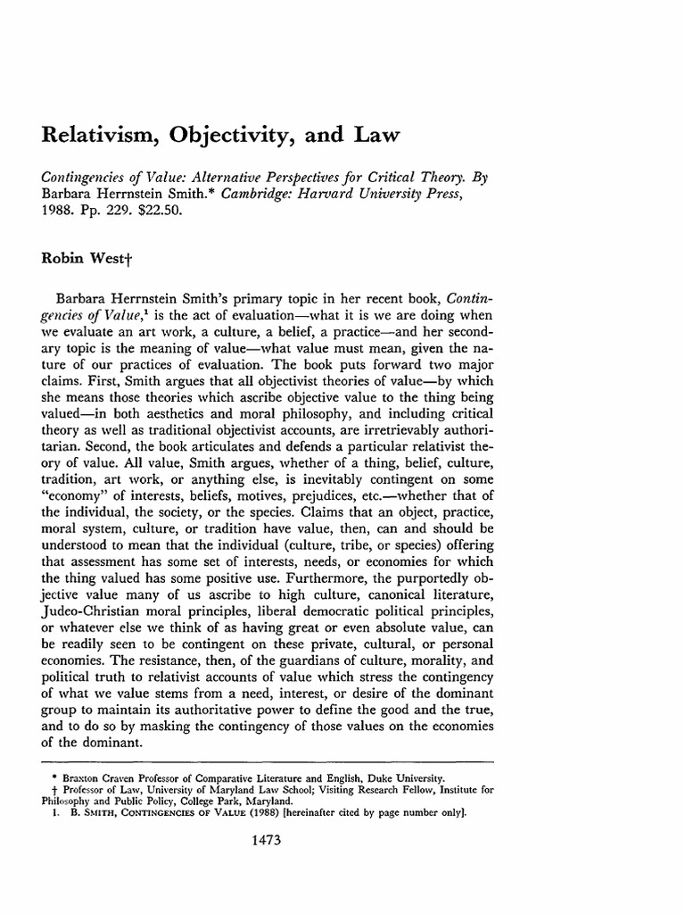 Relativism, Objectivity, and Law. | PDF | Relativism | Objectivity ...