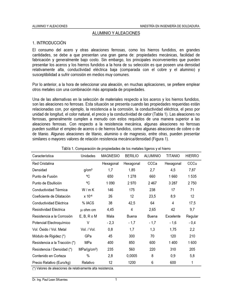 Propiedades y Producción del Aluminio | PDF | Aluminio | Aleación