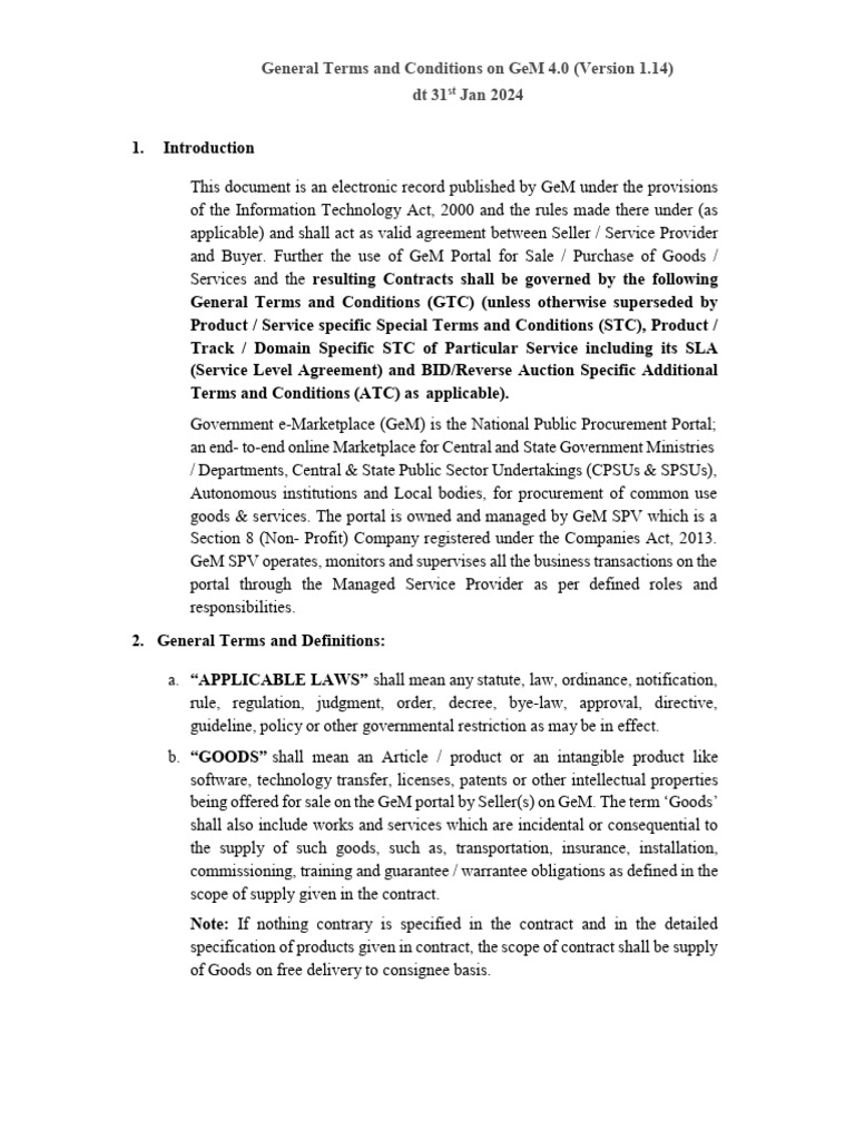 GeM GTC 40 1706698352 | PDF | Procurement | Auction
