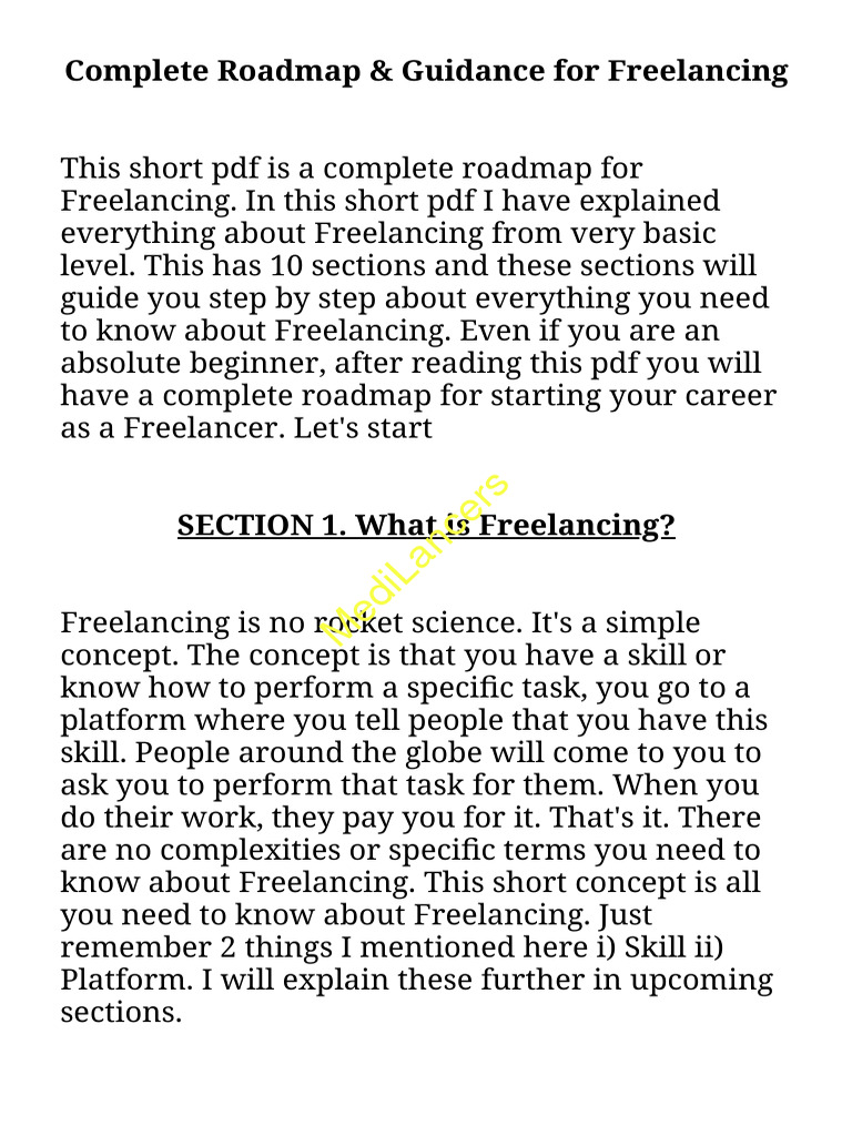 Freelancing Complete Guidance And Roadmap Pdf Search Engine Optimization You Tube 