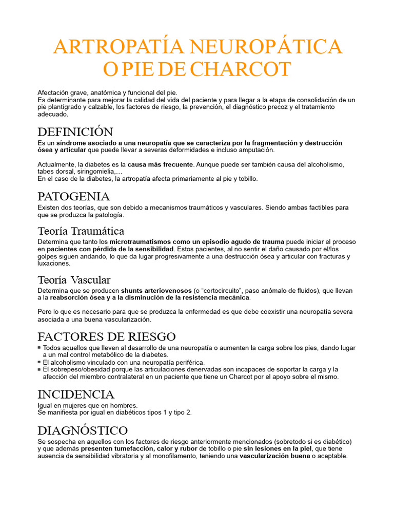 Artropatía de Charcot: Guía Clínica | PDF | Pie | Hueso