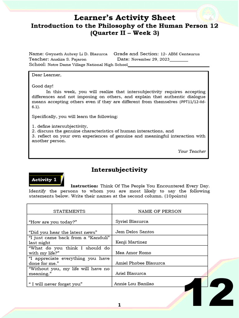 Week 11 Intro To Philo Pdf Empathy Metaphysics Of Mind