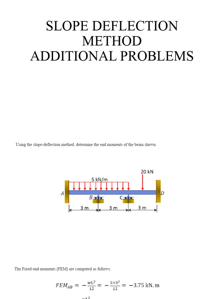 Module No. 10 Slope Deflection Method Additional Problem | PDF
