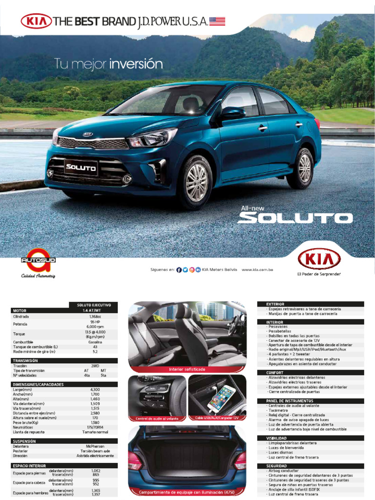 Ficha Tecnica Kia Soluto | PDF