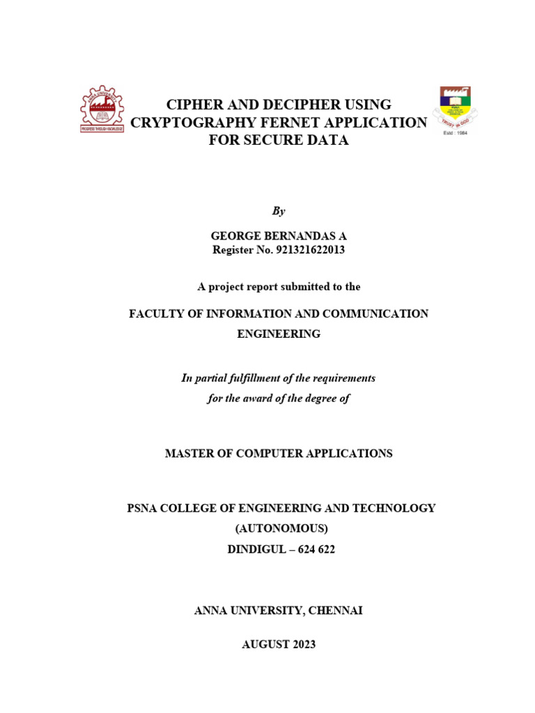 Final Doucmennt | PDF | Encryption | Cryptography