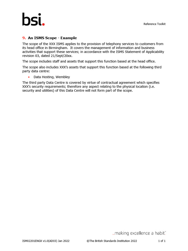 9-ISMS Scope Example | PDF