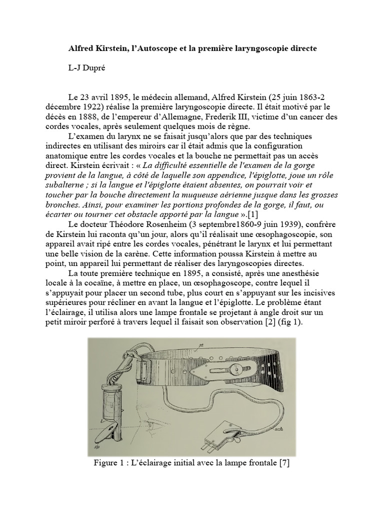 Alfred Kirstein et l'Autoscope innovant | PDF | Spécialités médicales