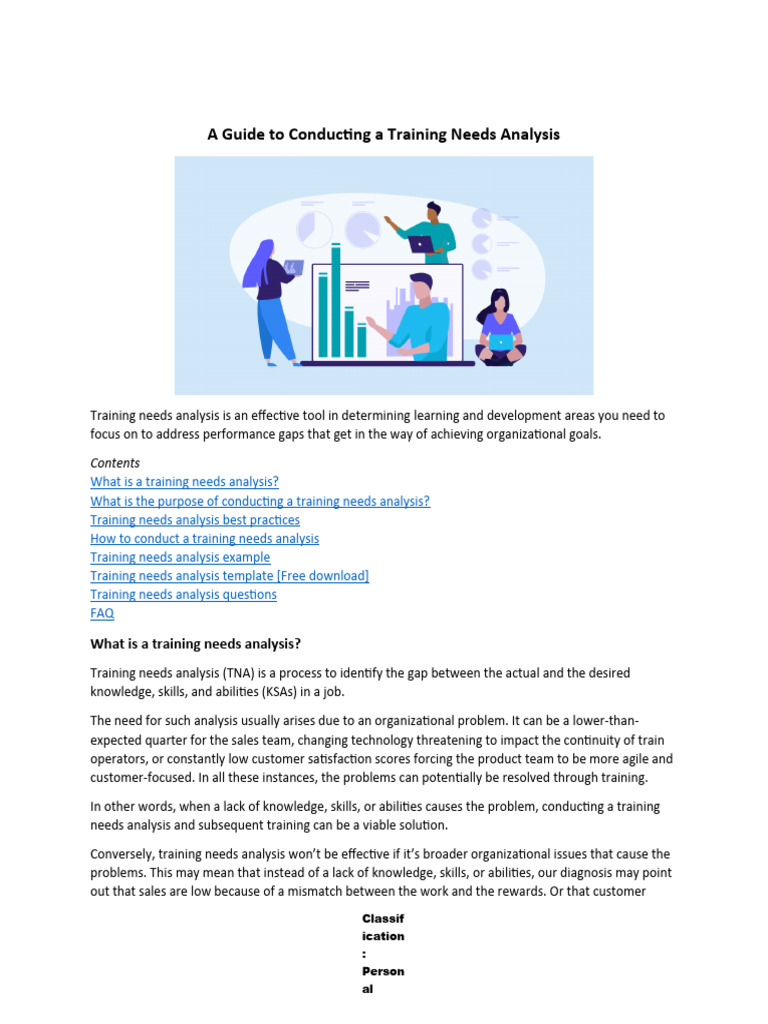 A Guide to Conducting a Training Needs Analysis | PDF | Competence (Human Resources) | Goal