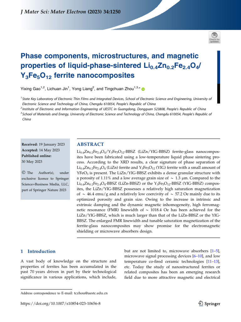 Phase Components, Microstructures, and Magnetic Properties of Liquid ...