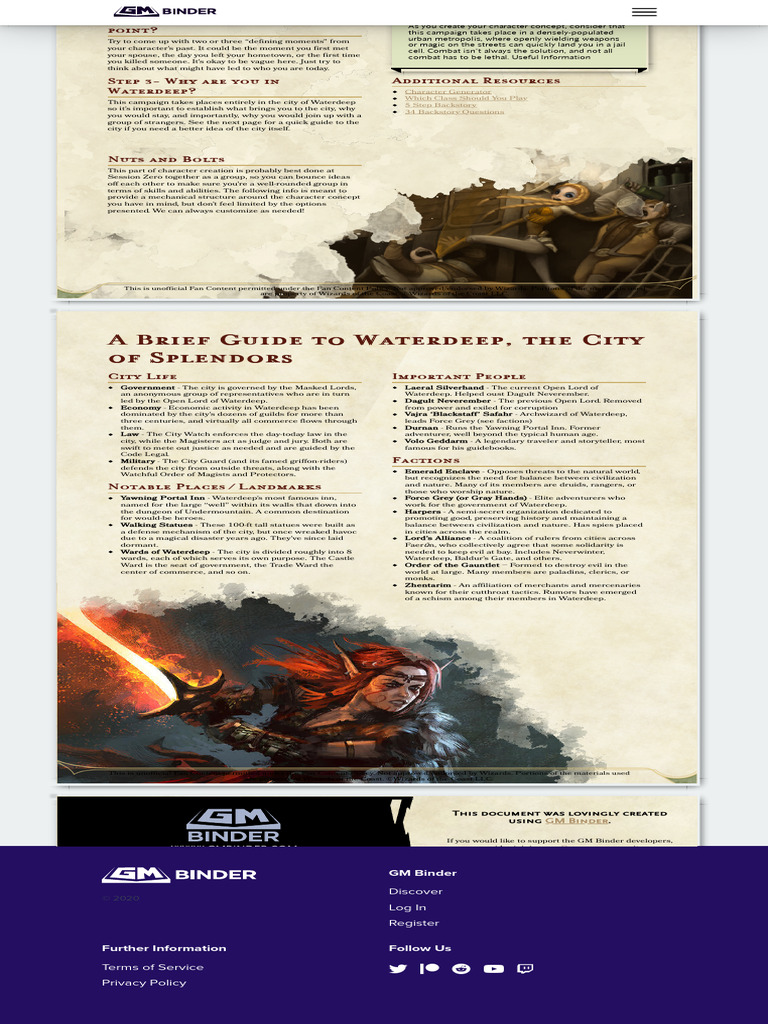 Waterdeep Dragon Heist Session 0 GM Binder 2 | Download Free PDF | Role Playing Games | Dungeons ...