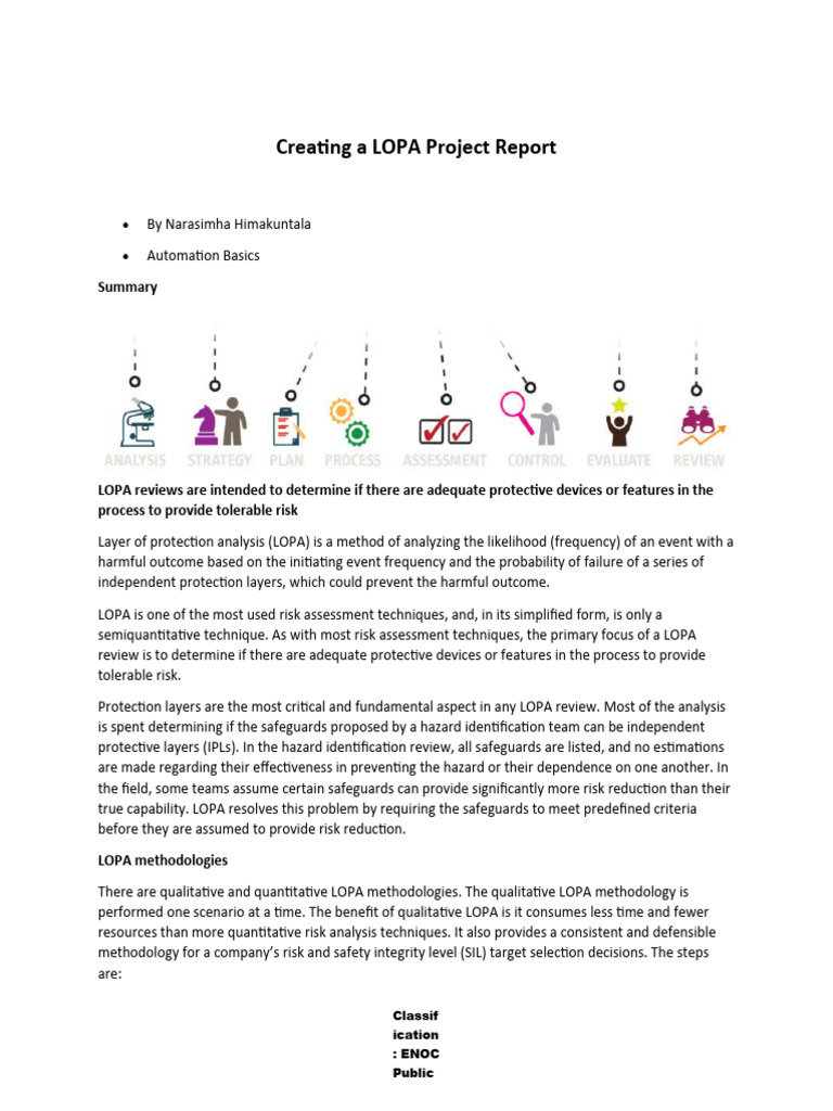 Creating A LOPA Project Report | PDF | Technology & Engineering