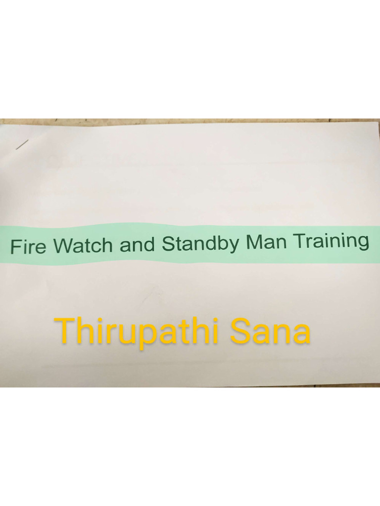 Firewatch Standbyman | PDF