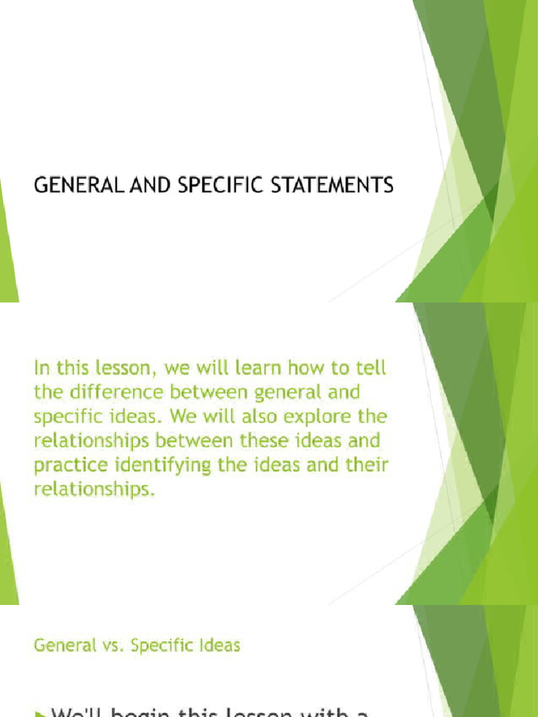 General and Specific Statements | PDF