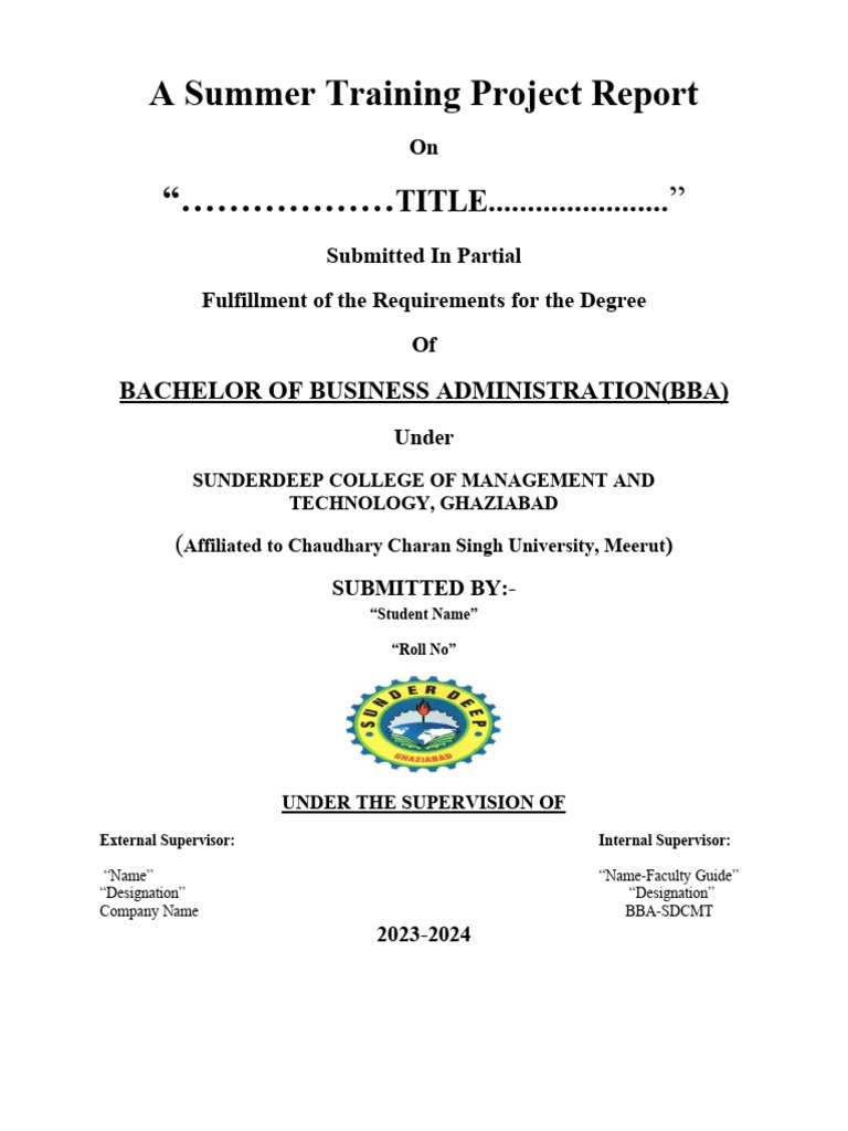 BBA STPR - Format 2023 Final | PDF