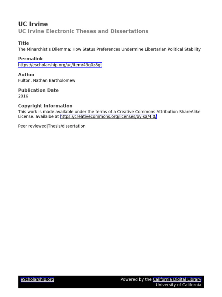 Minarchism Dylema | PDF | Libertarianism | Economic Inequality