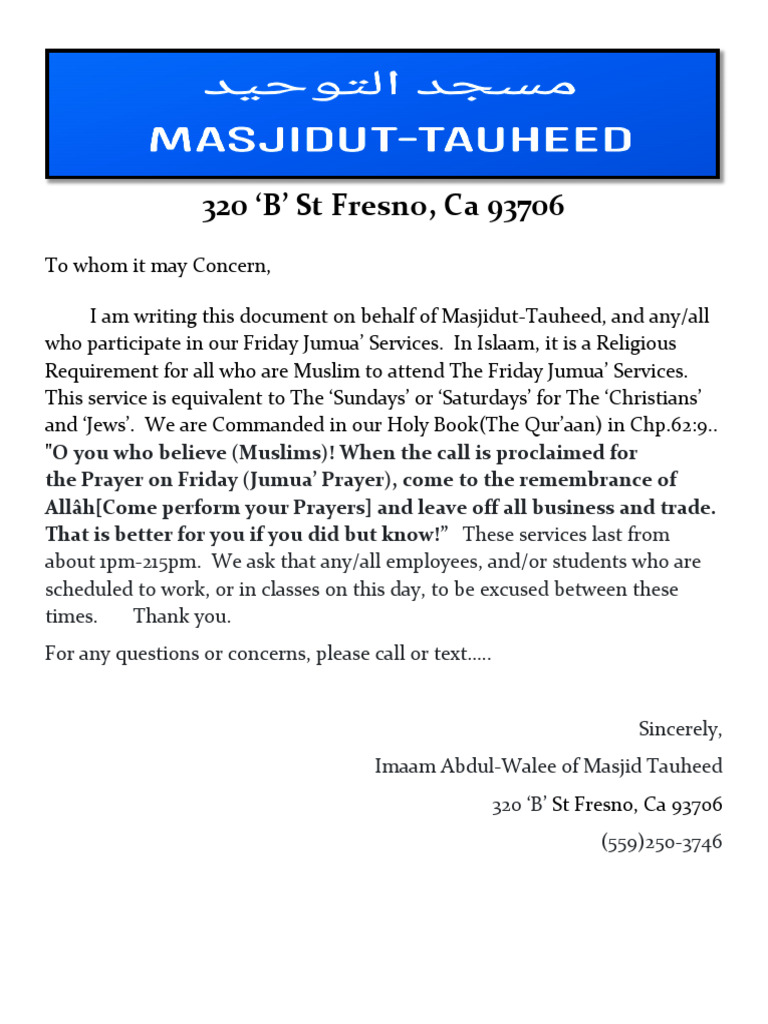 Jumua Services For The Kids | PDF