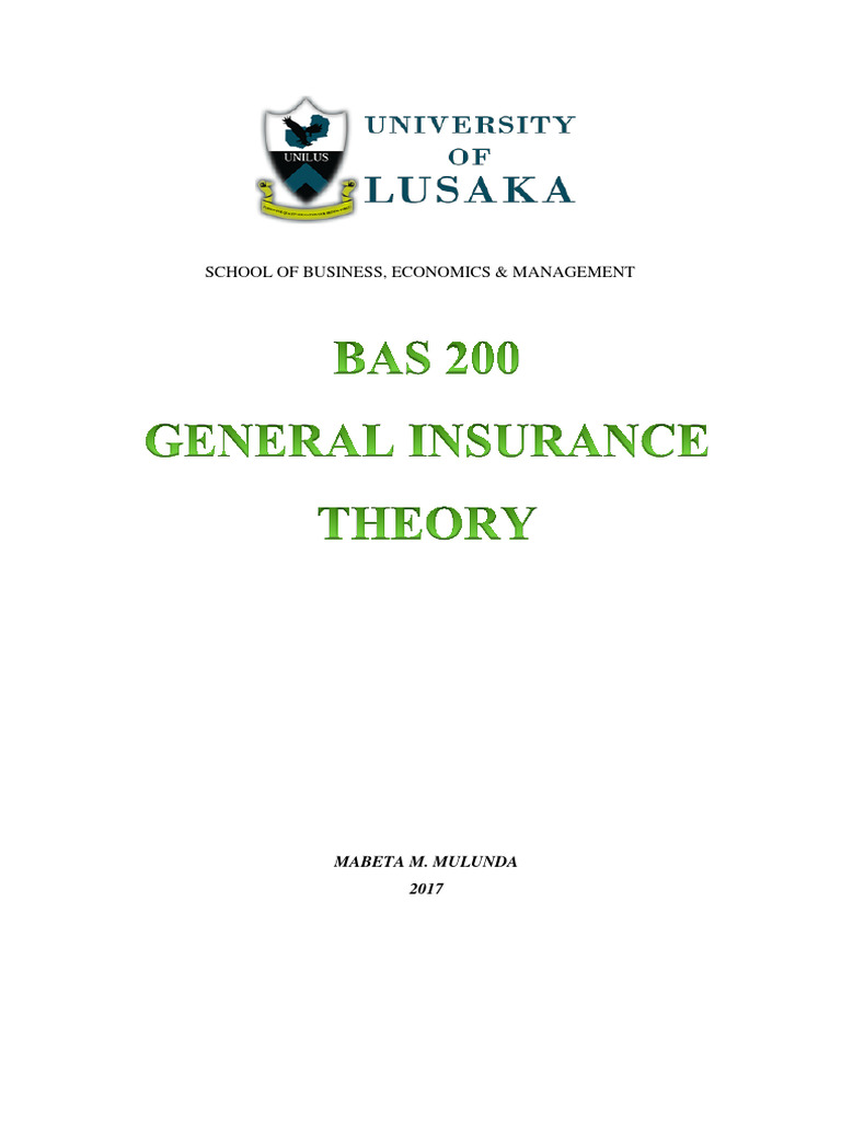 Gen Insurance Theory | Download Free PDF | Insurance | Vehicle Insurance