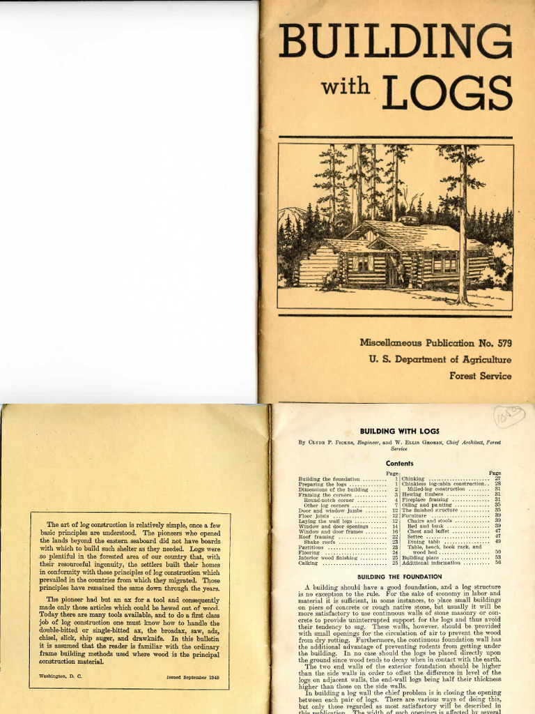 Building With Logs 1945 | PDF