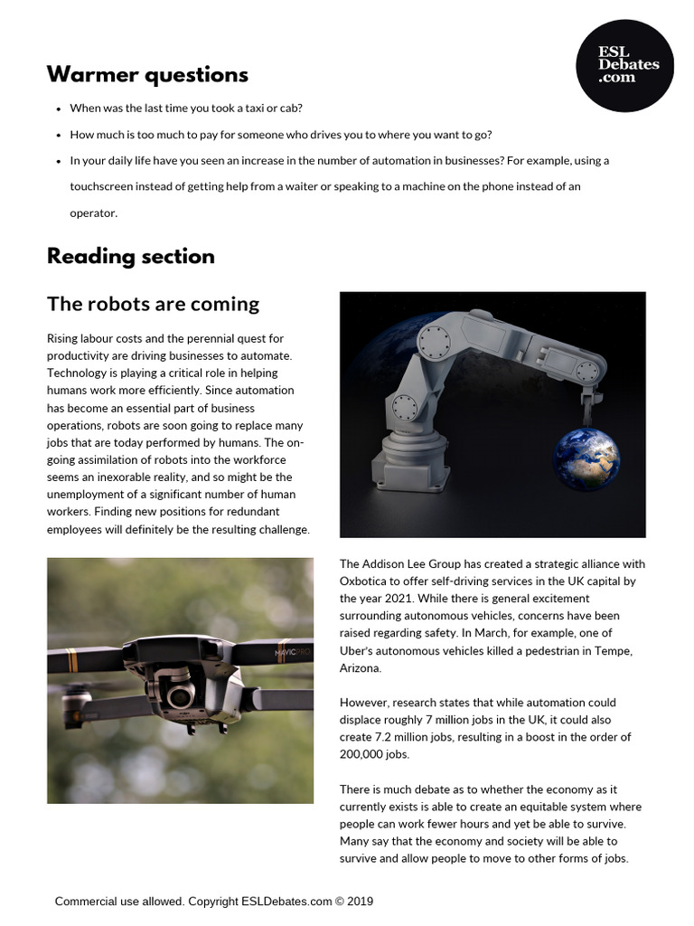 AI - Debate E-Learning | PDF | Automation | Robot