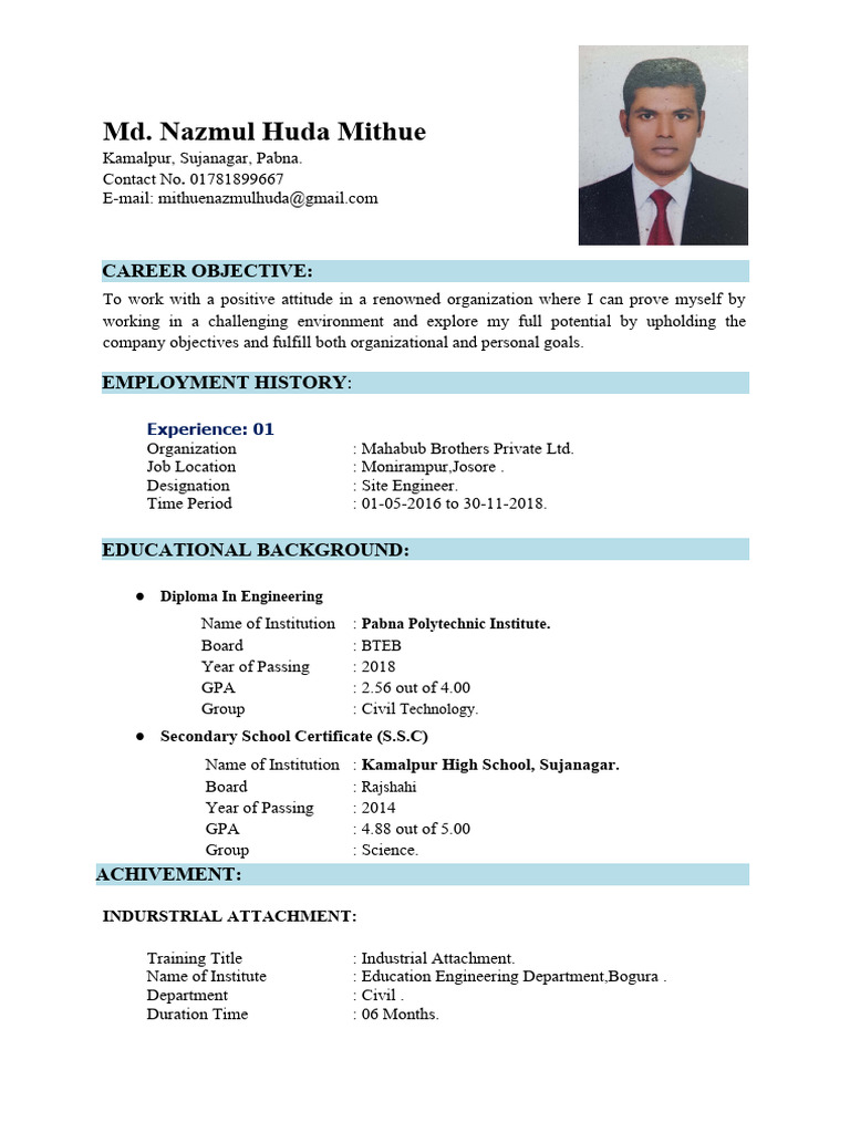 CV (Technical) Experienced | PDF