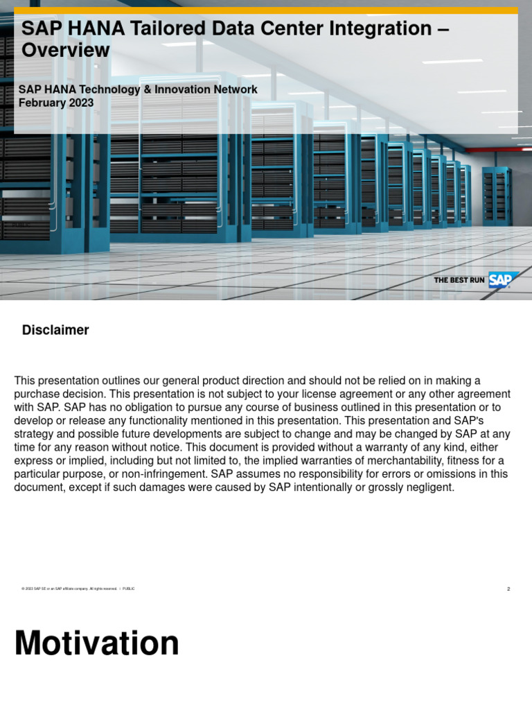 SAP HANA Tailored Data Center Integration (TDI) Overview | PDF | Central Processing Unit ...
