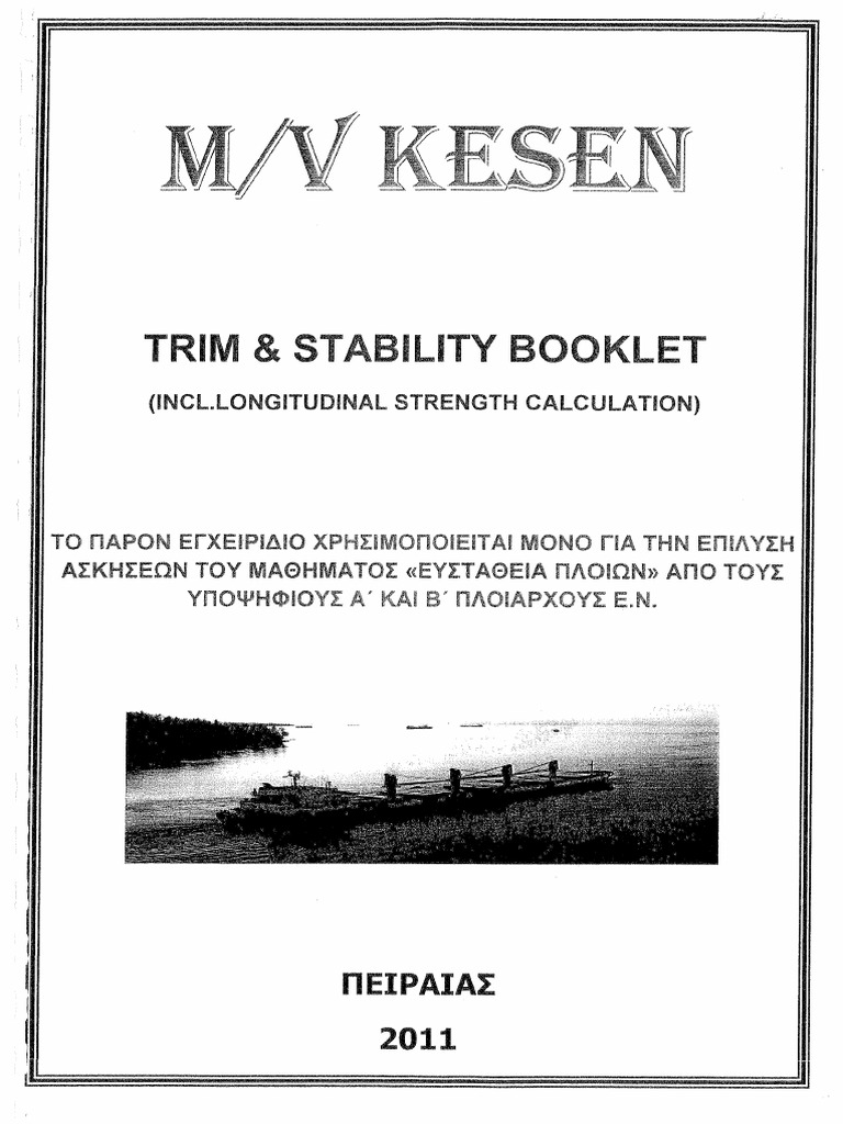 MV KESEN - Trim and Stability Booklet 1 | PDF