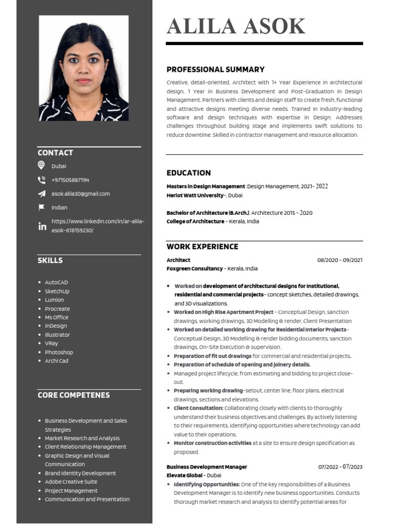 Alila Asok - CV | PDF | Sales | Strategic Planning