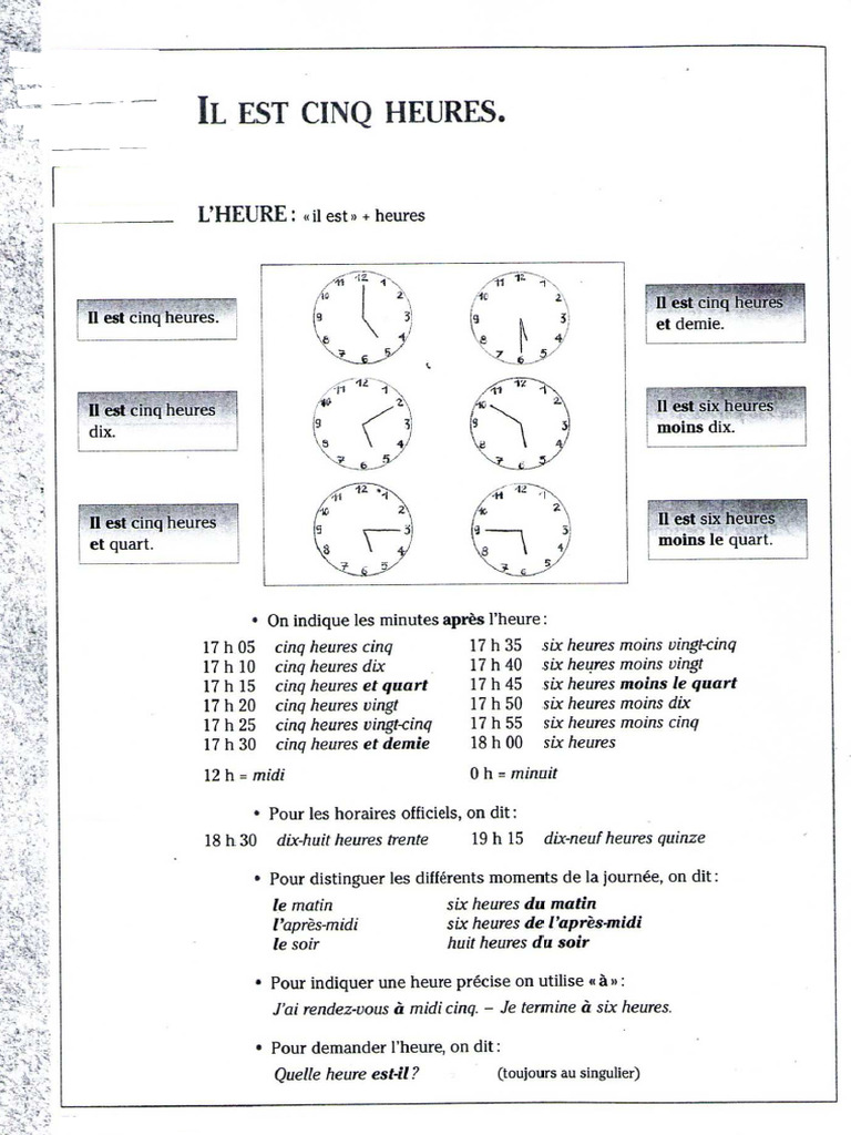 Exercice Les Heures | PDF