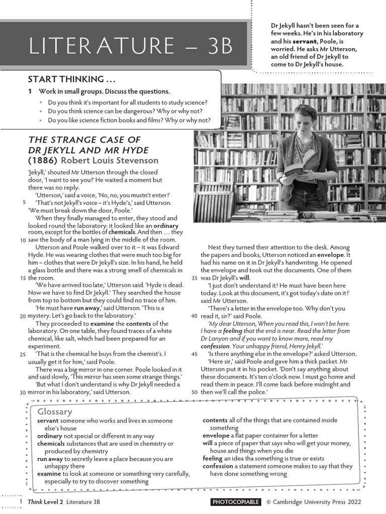Thk2e BrE L2 Literature Unit 3B | PDF | Dr. Jekyll And Mr. Hyde ...