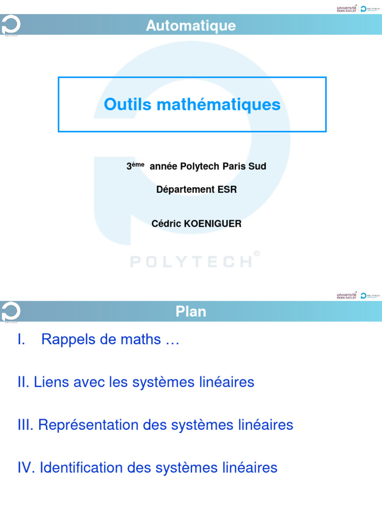 Mathématiques et systèmes linéaires | PDF | Automatisation | Informatique