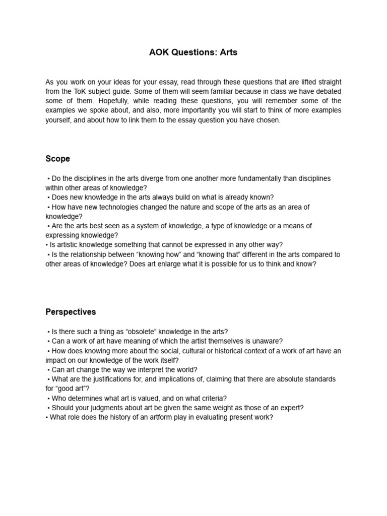 AOK Questions Arts | Download Free PDF | Knowledge | Aesthetics