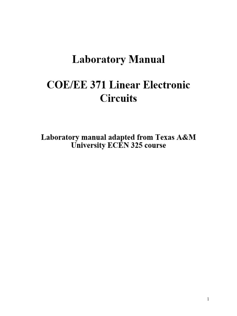 COE-EE 371 Lab Manual | Download Free PDF | Operational Amplifier ... COE-EE 371 Lab Manual | Download Free PDF | Operational Amplifier ...