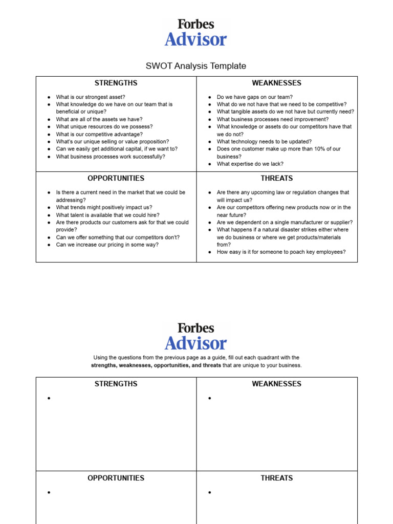 Swot Analysis Template Download Free Pdf Swot Analysis