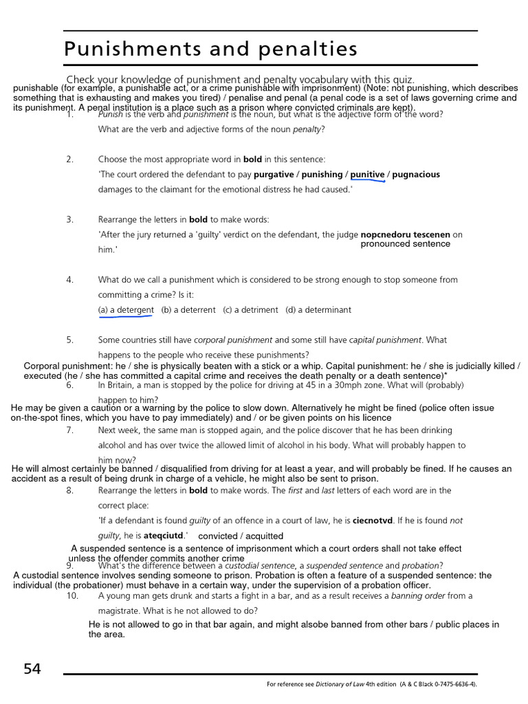 Legal English 6 | PDF | Probation | Punishments