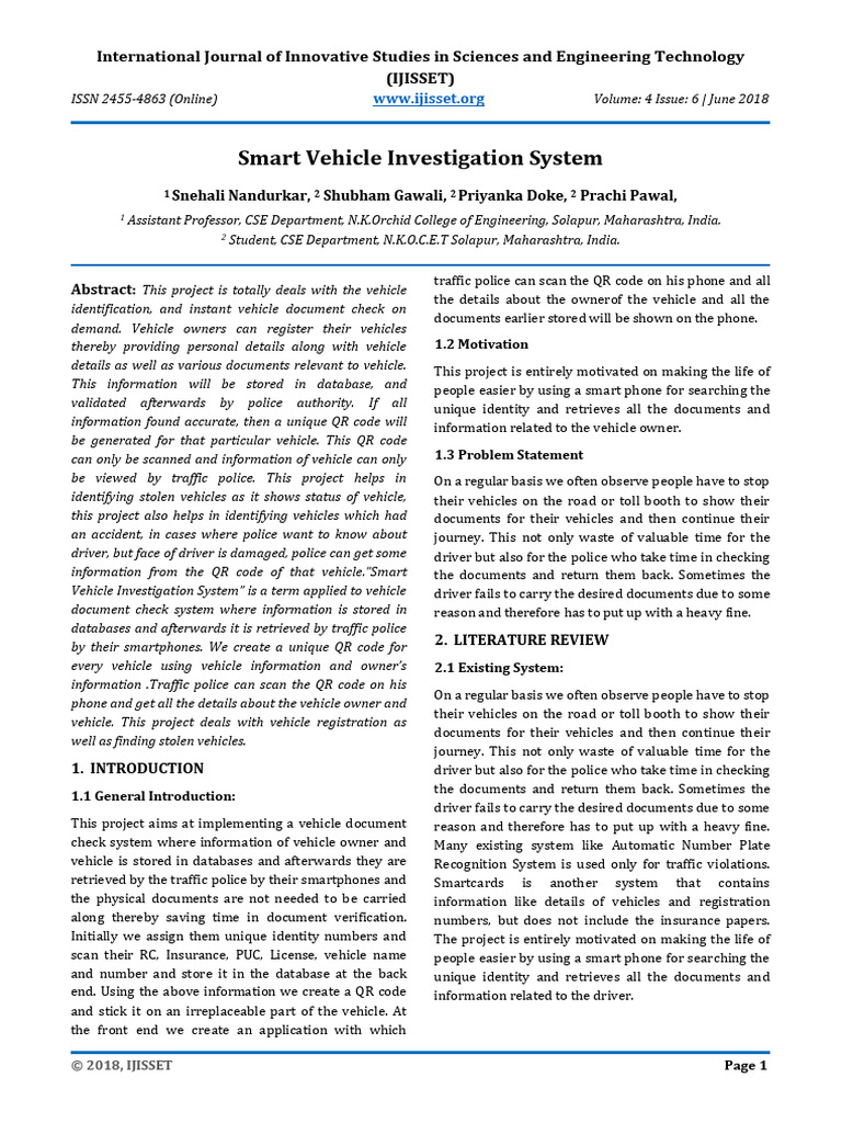 Vehicle Investigation System | PDF | Qr Code | Password