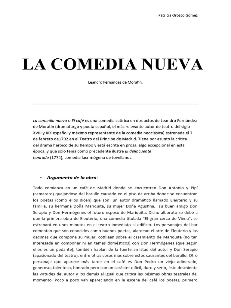 La Comedia Nueva | PDF