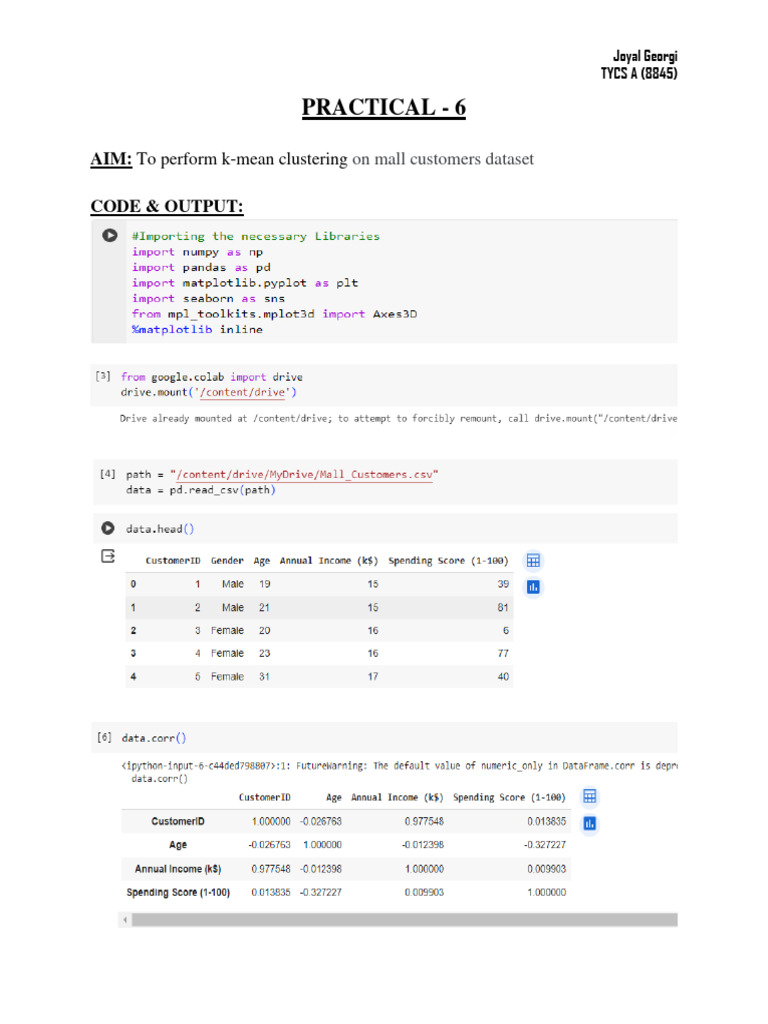 ML_PRACTICAL_6 | PDF | Scatter Plot | Statistics