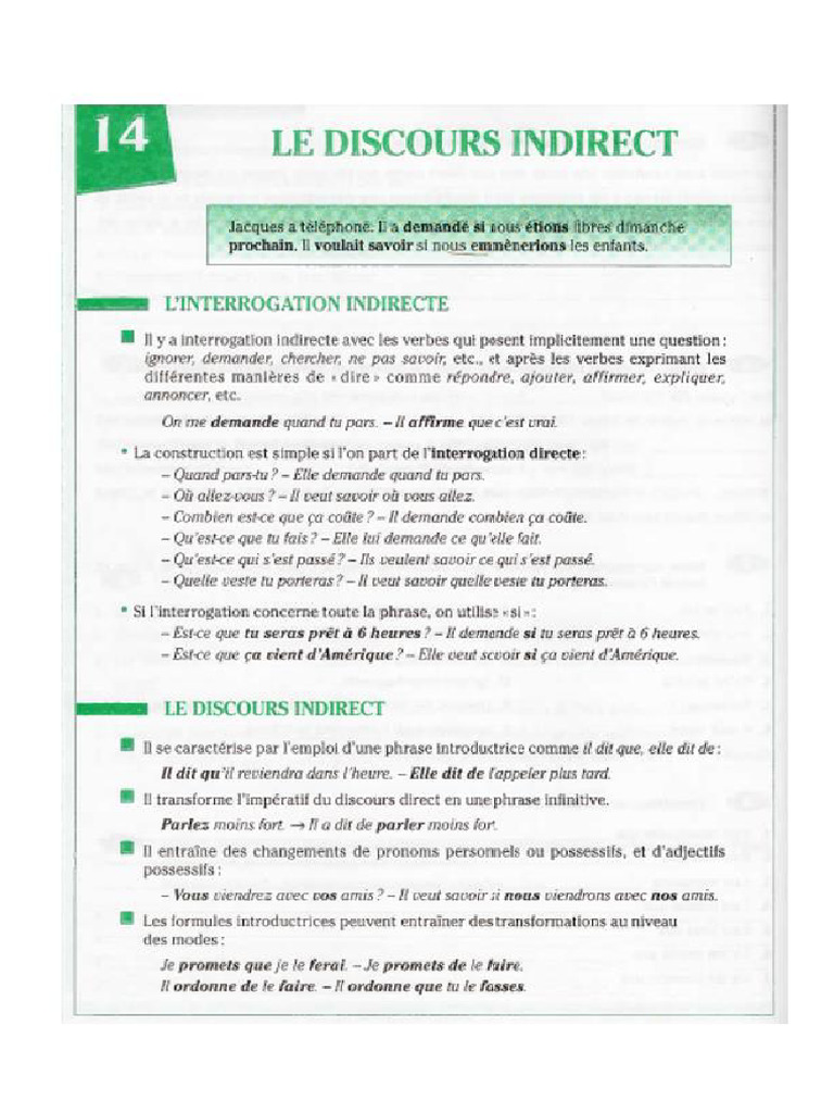 Discours Indirect | PDF