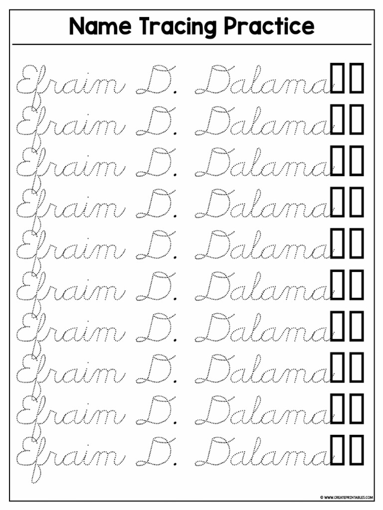 Name - Tracing - Practice 4B04 EB58 94B2 | PDF
