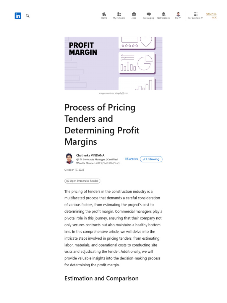 Construction Tender Pricing Guide | PDF | Risk | Cost