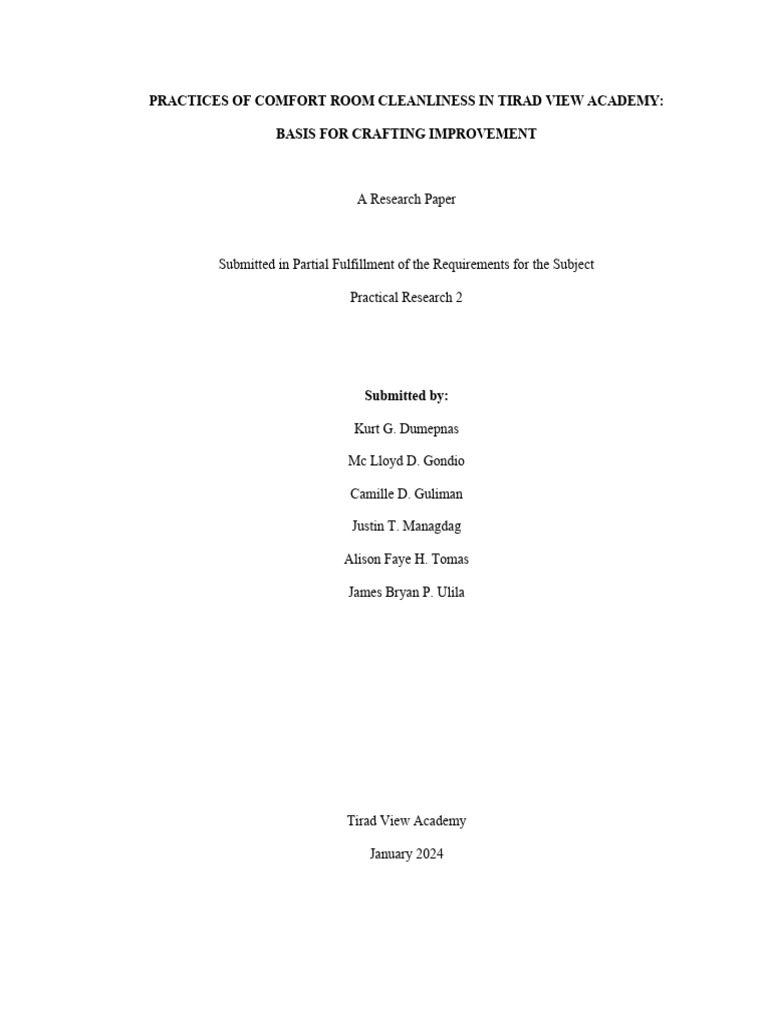 Final Draft. Research Stem 1 1 | PDF | Survey Methodology | Hand Washing