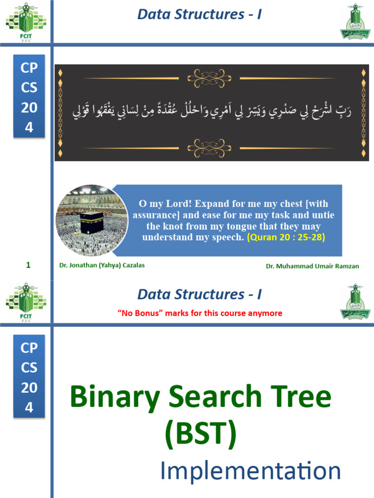 Cpcs204 14 Trees Binarysearchtree Implementation Pdf Computer Data Algorithms And Data