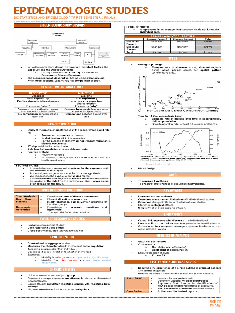 Bioe 211 - Epidemiologic Studies | PDF | Epidemiology | Clinical Medicine